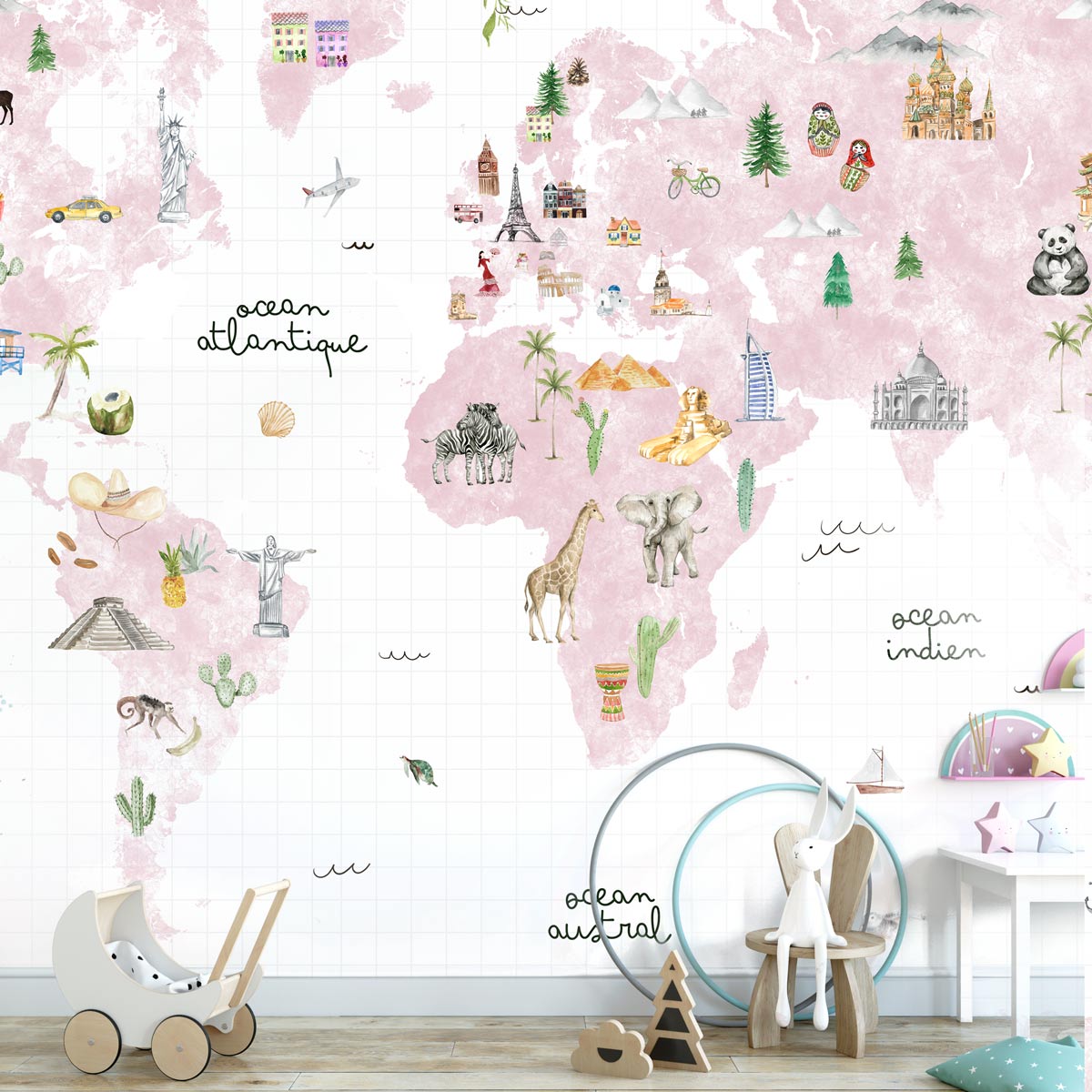 Papier Peint Enfant Carte Du Monde