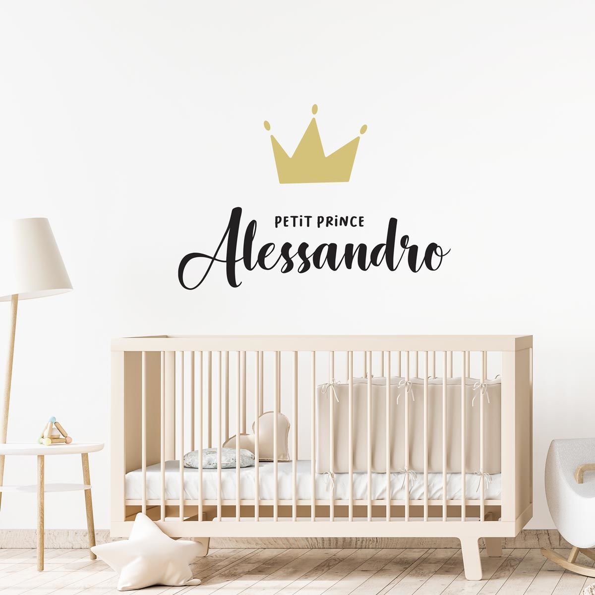 Sticker Prénom pour Bébé et Enfant Personnalisé "Petit Prince" - Babywall